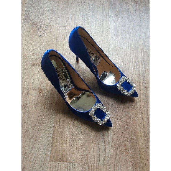 Badgley Mischka | Shoes | Badgley Mischka Cher Crystal Embellished Blue ...